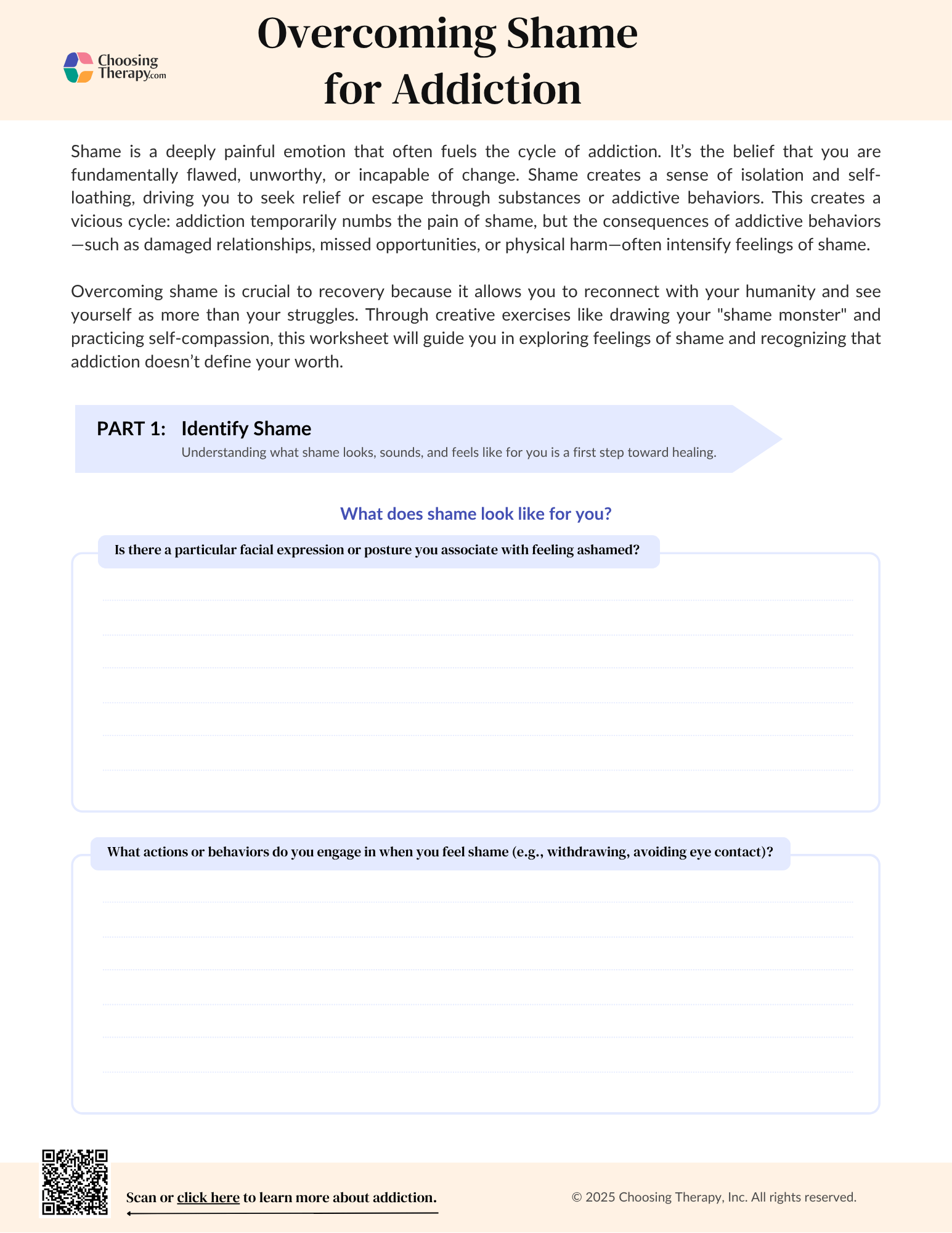 Free Addiction Recovery and Relapse Prevention Worksheets (Printable PDFs) | ChoosingTherapy.com