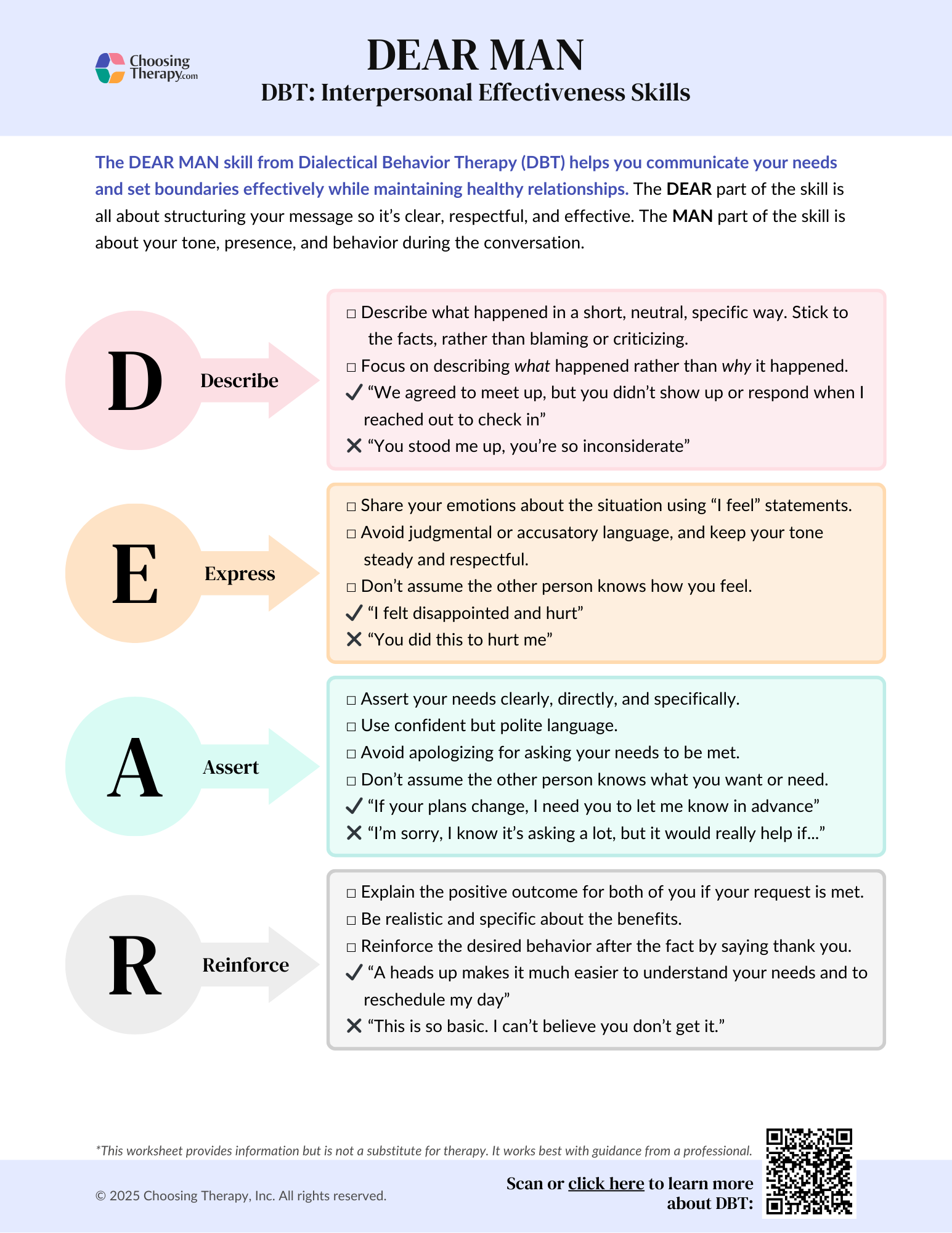 Free DBT DEAR MAN Worksheet (Printable PDF) | ChoosingTherapy.com