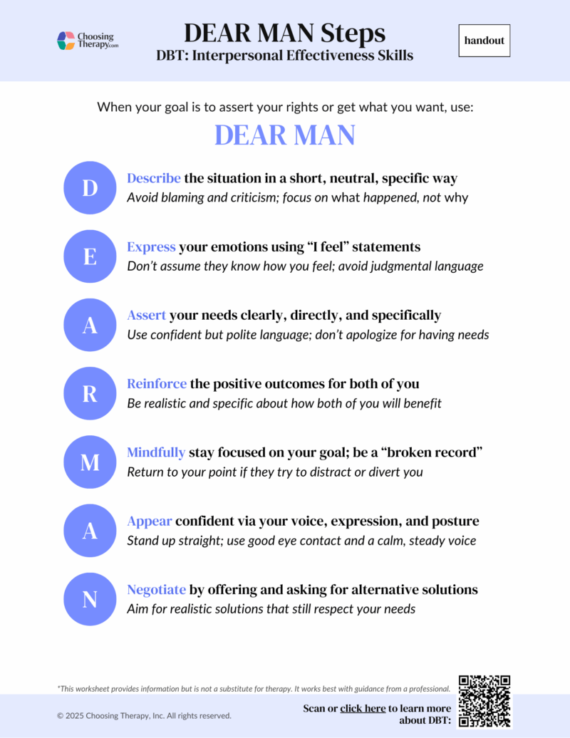 Free DBT DEAR MAN Worksheet (Printable PDF) | ChoosingTherapy.com