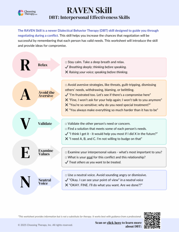 Free DBT Worksheets (Printable PDFs) | ChoosingTherapy.com