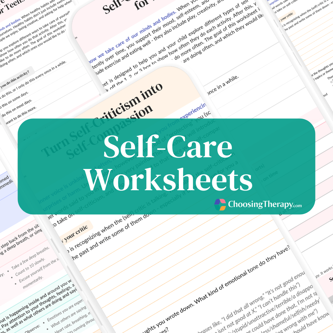 Self-Care Worksheets (Free Printable PDFs) | ChoosingTherapy.com