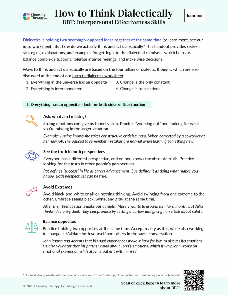 Free Therapy Worksheets (Printable PDF Downloads) | ChoosingTherapy.com