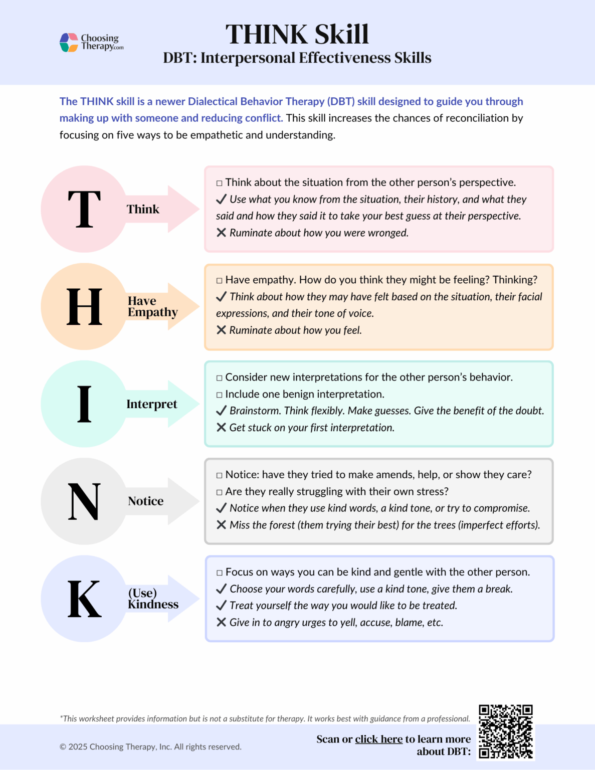 Free DBT Worksheets (Printable PDFs) | ChoosingTherapy.com