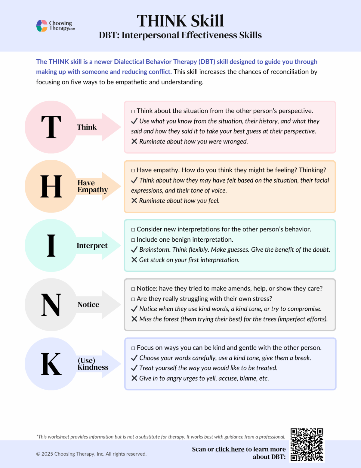 Free DBT Worksheets (Printable PDFs) | ChoosingTherapy.com