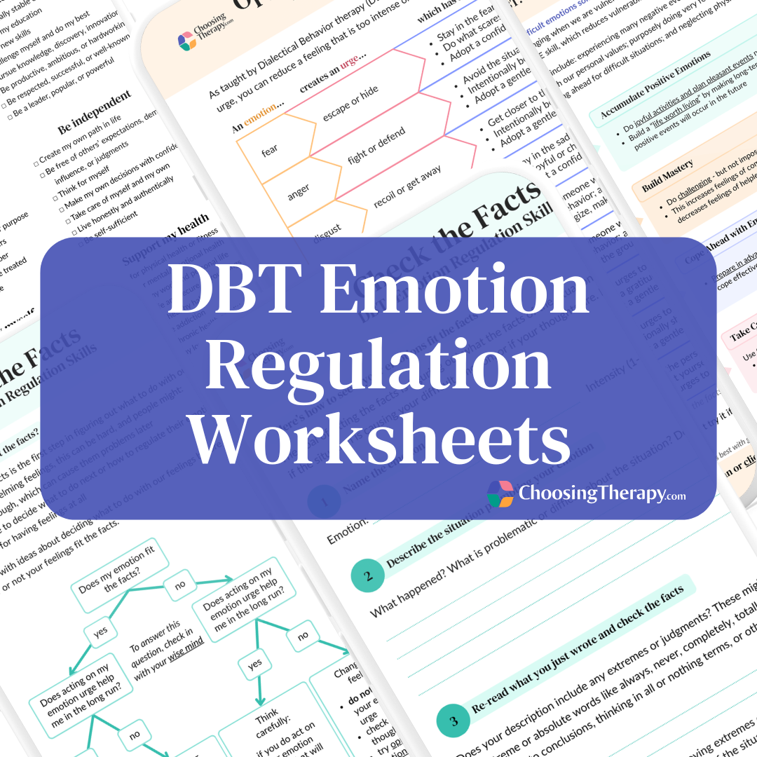 DBT Emotion Regulation Worksheets (Free Printable PDFs ...