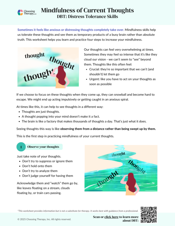 Free Therapy Worksheets (Printable PDF Downloads) | ChoosingTherapy.com