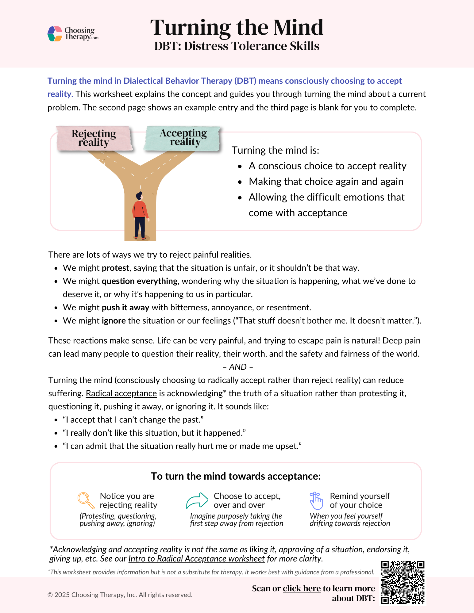Turning the Mind DBT Worksheet (Free PDF Download) | ChoosingTherapy.com